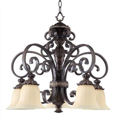 Revolution - 9985FB-CP - Harlequin - Five Light Chandelier - Flemish Bronze